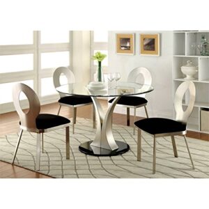 Furniture of America Lopez Contemporary Metal Oval Dining Table in Silver