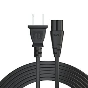 Pwr TV Power Cord 12Ft Cable for Samsung LG TCL Sony: 2 Prong AC Wall Plug 2-Slot LED LCD Insignia Sharp Toshiba JVC Hisense Electronics UN65KS8000FXZA UN40J5200AFXZA 43UH6100 Black