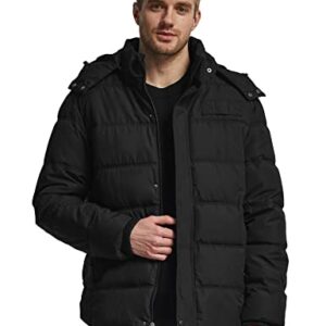 Wantdo Men's Waterproof Quilted Puffer Jacket Thicken Warm Winter Coat (Black, Small)