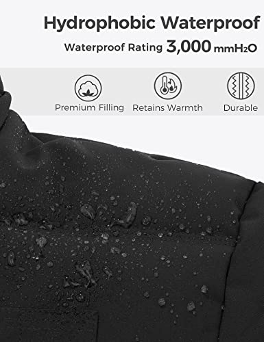 Wantdo Men's Waterproof Quilted Puffer Jacket Thicken Warm Winter Coat (Black, Small)