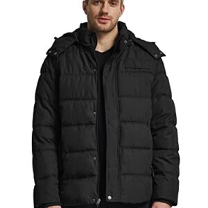 Wantdo Men's Waterproof Quilted Puffer Jacket Thicken Warm Winter Coat (Black, Small)