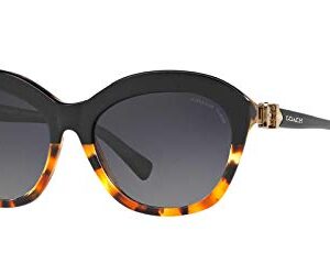 COACH HC8184-5404T3 Sunglasses L1600 BLACK TORTOISE GRADIENT/w/GREY GRADIENT POLAR 57mm