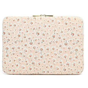 Canvaslove Pink Chrysanthemum Laptop Sleeve Case Bag with Pocket for MacBook Pro 14 inch,Surface Laptop 14.4 inch and HP Lenovo Dell ASUS Acer 14 inch Laptop Computer