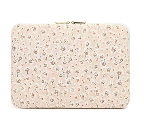 Canvaslove Pink Chrysanthemum Laptop Sleeve Case Bag with Pocket for MacBook Pro 14 inch,Surface Laptop 14.4 inch and HP Lenovo Dell ASUS Acer 14 inch Laptop Computer