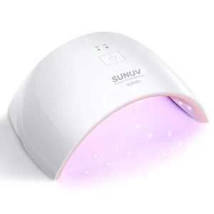 sunuv uv led nail lamp, gel uv light nail dryer for gel nail polish curing lamp with sensor 2 timers sun9c pink gift for women girl