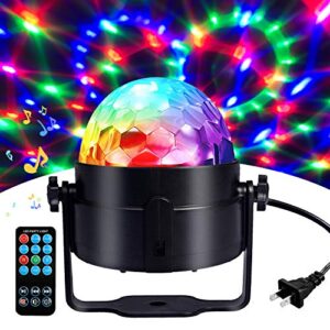 disco ball disco lights-coidea party sound activated storbe light with remote control dj lighting,led 3w rgb light bal, dance lightshow for home room parties kids birthday wedding show club pub