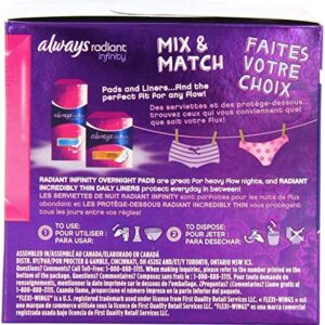 Always Radiant Teen Pads Get Real Regular Unscented w/Wings - 14ct