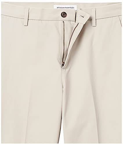 Amazon Essentials Men's Classic-Fit Wrinkle-Resistant Flat-Front Chino Pant (Available in Big & Tall), Stone, 38W x 32L