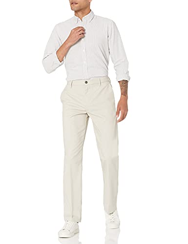 Amazon Essentials Men's Classic-Fit Wrinkle-Resistant Flat-Front Chino Pant (Available in Big & Tall), Stone, 38W x 32L