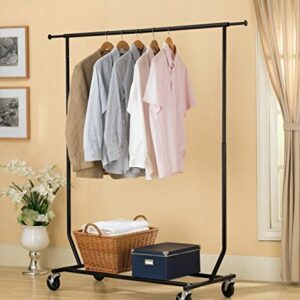 BestOffice 100 LB Heavy Duty Commercial Grade Clothing Garment Rolling Collapsible Rack, Black