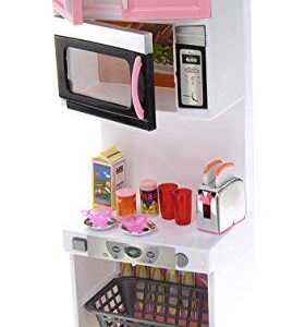 PowerTRC Kids Battery Operated Modern Kitchen Playset Great for Dolls and Toy Figures