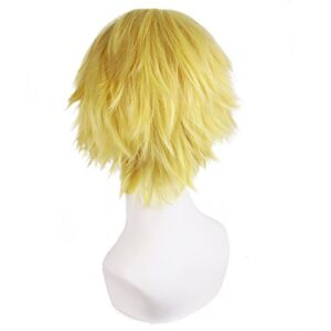 MapofBeauty 12"/30cm Men Male Short Cosplay Wigs (Blonde)