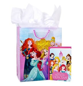 hallmark 13" large gift bag with birthday card and tissue paper (disney princesses)