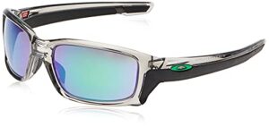 oakley men's oo9331 straightlink rectangular sunglasses, grey ink/jade iridium, 61 mm