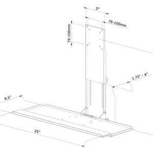 VIVO Computer Keyboard and Mouse Platform Tray, Adjustable VESA Mount Attachment, MOUNT-KB02