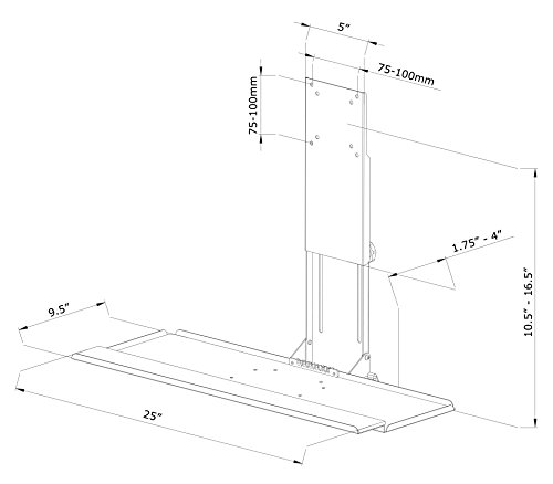 VIVO Computer Keyboard and Mouse Platform Tray, Adjustable VESA Mount Attachment, MOUNT-KB02