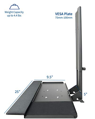 VIVO Computer Keyboard and Mouse Platform Tray, Adjustable VESA Mount Attachment, MOUNT-KB02