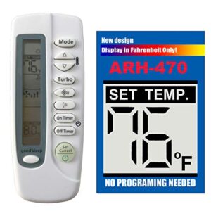 rcecaoshan replacement for samsung air conditioner remote control arh-470 db93-05083p works for aqv09nsd aqv12nsd aqv18nsd aqv18nsdkcv aqv24nsd aqv24nsdkcv xv6729