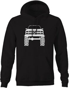 1980's 90's hotrod k5 blazer lifted truck hoodie for men -medium black