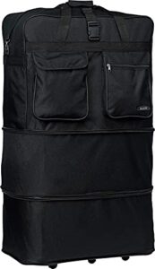 30"/36"/40"/ rolling wheeled suitcase (36", black)