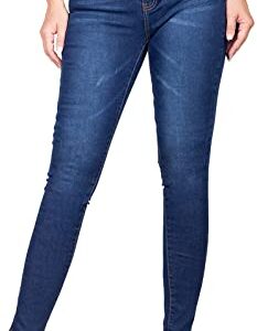 2LUV Women's Solid Stretchy 5 Pocket Skinny Jeans Denim, Denim Medium1 , 9