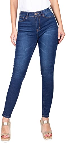 2LUV Women's Solid Stretchy 5 Pocket Skinny Jeans Denim, Denim Medium1 , 9