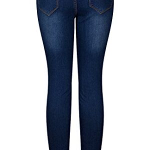 2LUV Women's Solid Stretchy 5 Pocket Skinny Jeans Denim, Denim Medium1 , 9