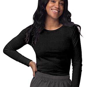 Sivvan Scrubs for Women - Long Sleeve Comfort Underscrub Tee - S8500 - Black - XS