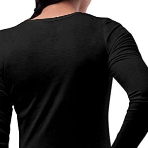 Sivvan Scrubs for Women - Long Sleeve Comfort Underscrub Tee - S8500 - Black - XS