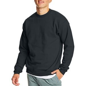 hanes men's ecosmart sweatshirt, black, large