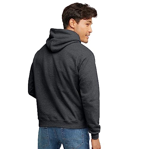 Hanes mens Pullover Ecosmart Hooded Sweatshirt Hoody, Charcoal Heather, Large US