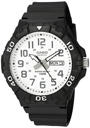 Casio Men's 'Diver Style' Quartz Resin Casual Watch, Color:Black (Model: MRW-210H-7AVCF)