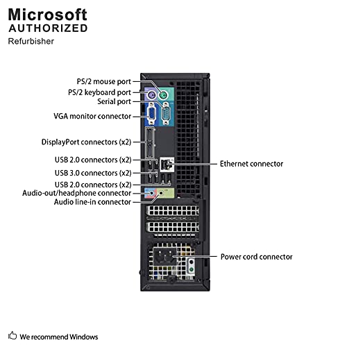 Dell Optiplex 7010 Business Desktop Computer (Intel Quad Core i5-3470 3.2GHz, 16GB RAM, 2TB HDD, USB 3.0, DVDRW, Windows 10 Professional (Renewed)