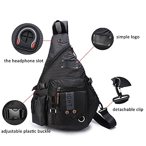 LAMMOK Large Sling Backpack, Sling Chest Bag Shoulder Crossbody Daypacks Fits 14.1-Inch Laptop for Travel Outdoor Men Women