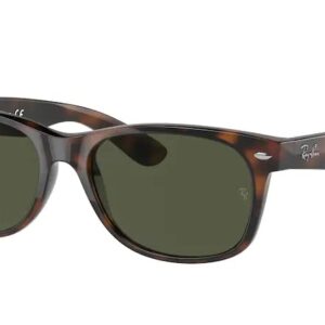 Ray-Ban RB2132 NEW WAYFARER Sunglasses for Men for Women + BUNDLE with Designer iWear Eyewear Kit (Tortoise/Polar Green Polarized)