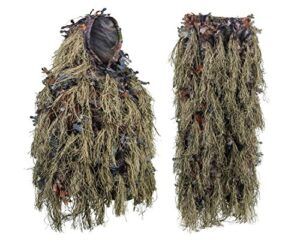 north mountain gear hybrid ghillie suit for men - lightweight hunting airsoft camouflage - woodland brown - x-large / 2x-large