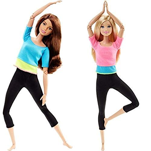 Barbie Made to Move Barbie Doll, Blue Top and Made to Move Barbie Doll, Pink Top Bundle