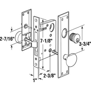 Segal SE 27600 Entry Door Mortise Lockset, 2-1/2 In. Backset, Single Cylinder, Satin Finish (Single Pack)