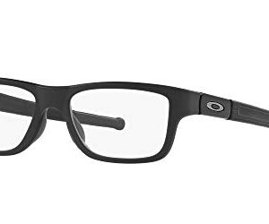 Oakley Men's Ox8091 Marshal Mnp Rectangular Prescription Eyeglass Frames, Satin Black/Demo Lens, 53 mm