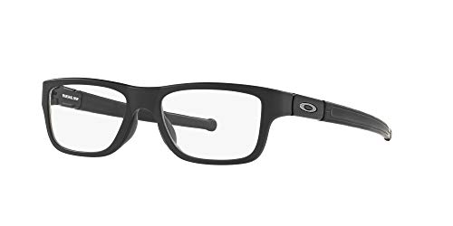 Oakley Men's Ox8091 Marshal Mnp Rectangular Prescription Eyeglass Frames, Satin Black/Demo Lens, 53 mm