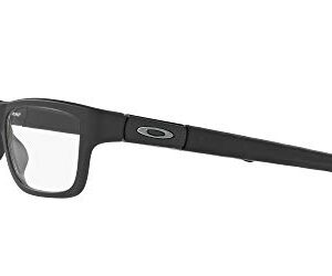 Oakley Men's Ox8091 Marshal Mnp Rectangular Prescription Eyeglass Frames, Satin Black/Demo Lens, 53 mm