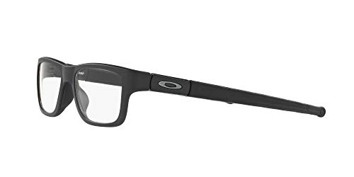 Oakley Men's Ox8091 Marshal Mnp Rectangular Prescription Eyeglass Frames, Satin Black/Demo Lens, 53 mm