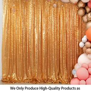 Gold Sequin BACKDROP-CURTAIN-4FTx8FT Sequin Photography Backdrop,Photo Booth Background,Sequin Christmas Backdrop Curtain Deep Gold Sequence Backdrop (4FTx8FT, Gold)