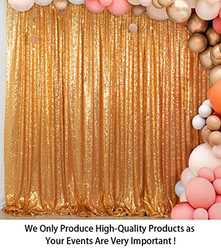 Gold Sequin BACKDROP-CURTAIN-4FTx8FT Sequin Photography Backdrop,Photo Booth Background,Sequin Christmas Backdrop Curtain Deep Gold Sequence Backdrop (4FTx8FT, Gold)