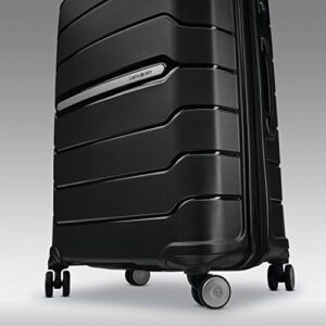 Samsonite Freeform Hardside Expandable with Double Spinner Wheels, Checked-Large 28-Inch, Black