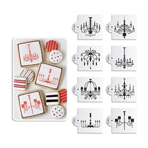 8pcs chandelier decorating wedding cake cookie stencil fondant cupcake decorating plastic design tools by art kitchenware st-882