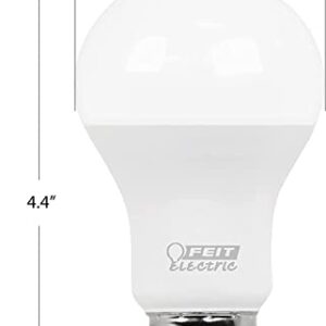 Feit Electric LED Light Bulbs, A19 60W Equivalent, Non Dimmable, 800 Lumens, A19 LED Light Bulbs, E26 Base, 2700k Soft White, A19 LED Bulbs, 10 Year Lifetime, 4 Pack, A800/827/10KLED/4