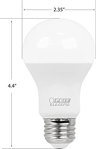 Feit Electric LED Light Bulbs, A19 60W Equivalent, Non Dimmable, 800 Lumens, A19 LED Light Bulbs, E26 Base, 2700k Soft White, A19 LED Bulbs, 10 Year Lifetime, 4 Pack, A800/827/10KLED/4