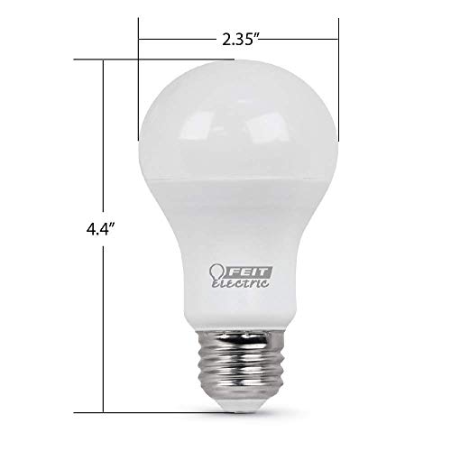 Feit Electric LED Light Bulbs, A19 60W Equivalent, Non Dimmable, 800 Lumens, A19 LED Light Bulbs, E26 Base, 2700k Soft White, A19 LED Bulbs, 10 Year Lifetime, 4 Pack, A800/827/10KLED/4