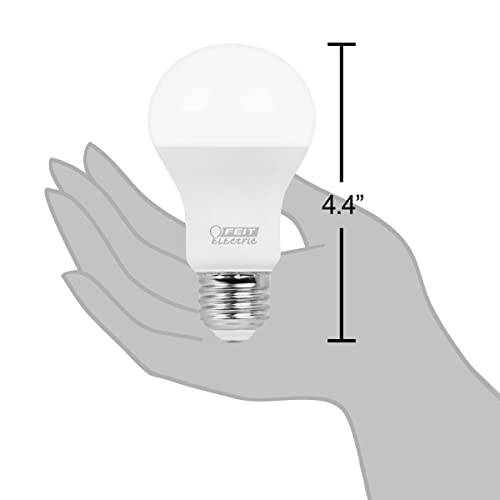 Feit Electric LED Light Bulbs, A19 60W Equivalent, Non Dimmable, 800 Lumens, A19 LED Light Bulbs, E26 Base, 2700k Soft White, A19 LED Bulbs, 10 Year Lifetime, 4 Pack, A800/827/10KLED/4